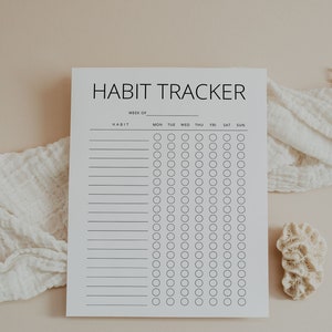 Weekly Habit Tracker, Routine Tracker, Planner, Minimalist, 7 Day ...