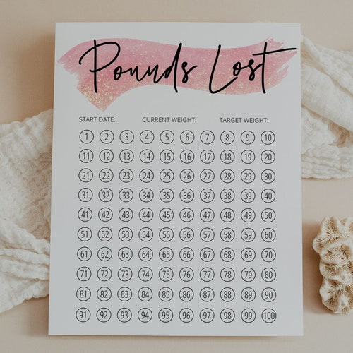 Weight Loss Tracker 100 Lbs Weightloss Journal 100 Pound - Etsy