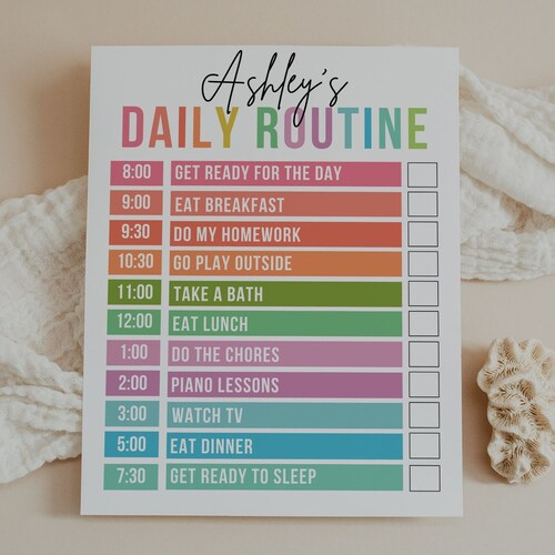 Printable Editable SUMMER Daily Checklist for Kids Chore - Etsy