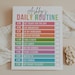 Kids Daily Routine Chart Template Checklist Chore Chart Kid | Etsy