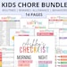 Editable Kids Chore Chart Bundle, School, Reward, Allowance, Daily ...