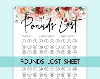 Weight Loss Tracker, 50 Lbs, Weightloss Journal, 50 Pound Lost ...