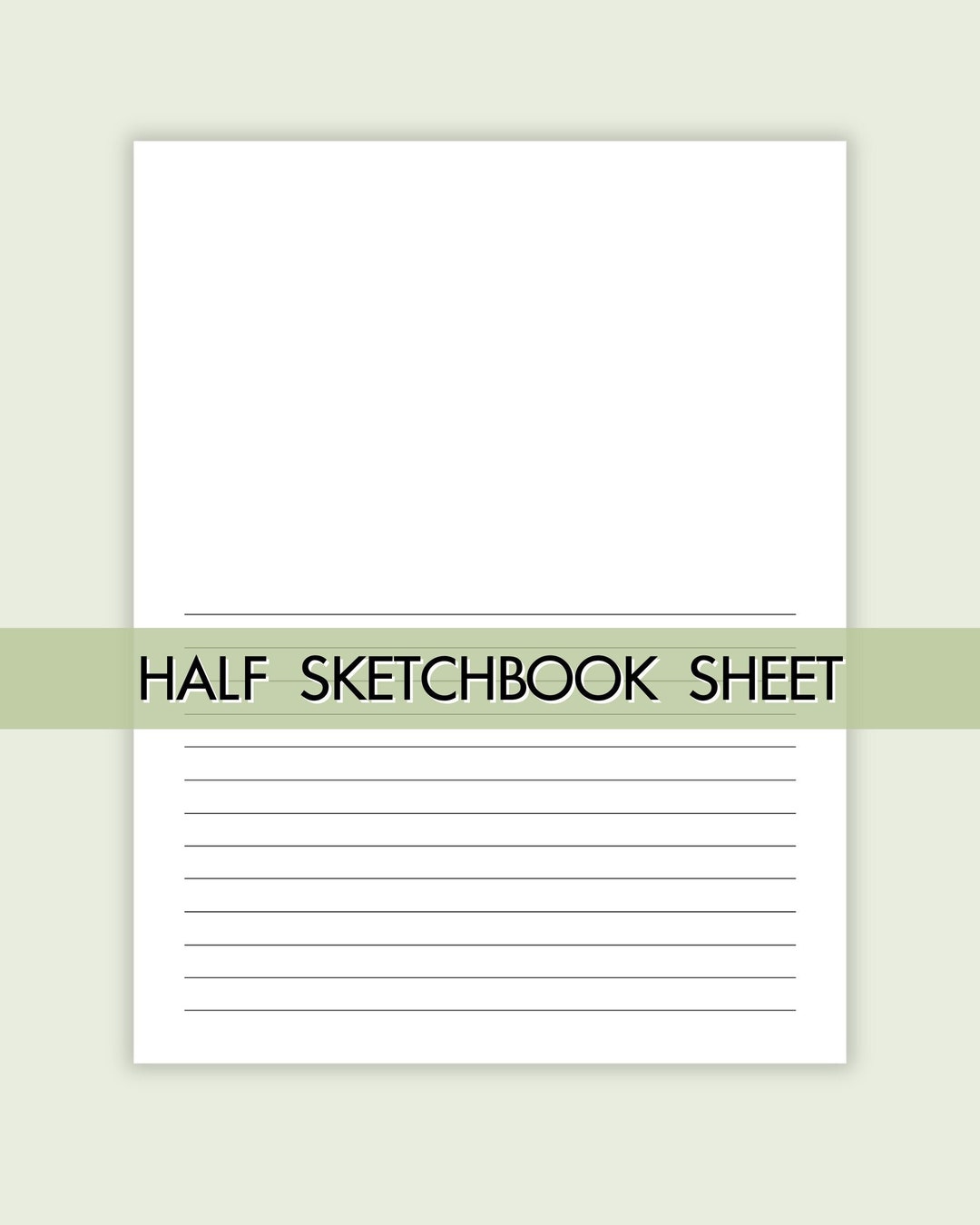 Half Sketchbook, Half Lined Blank Paper, Printable Lined Paper ...