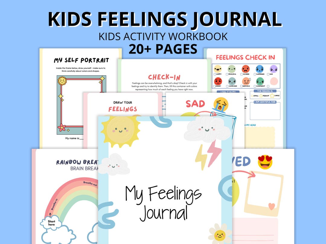 Kids Feelings Journal, Emotions Chart, Coping Skills, Preschool Pre-k ...