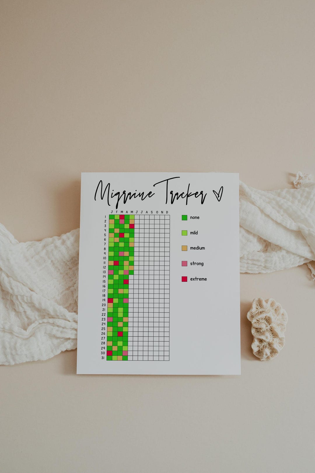 Printable Migraine Tracker, Headache, Pain, Health, Daily, Weekly ...