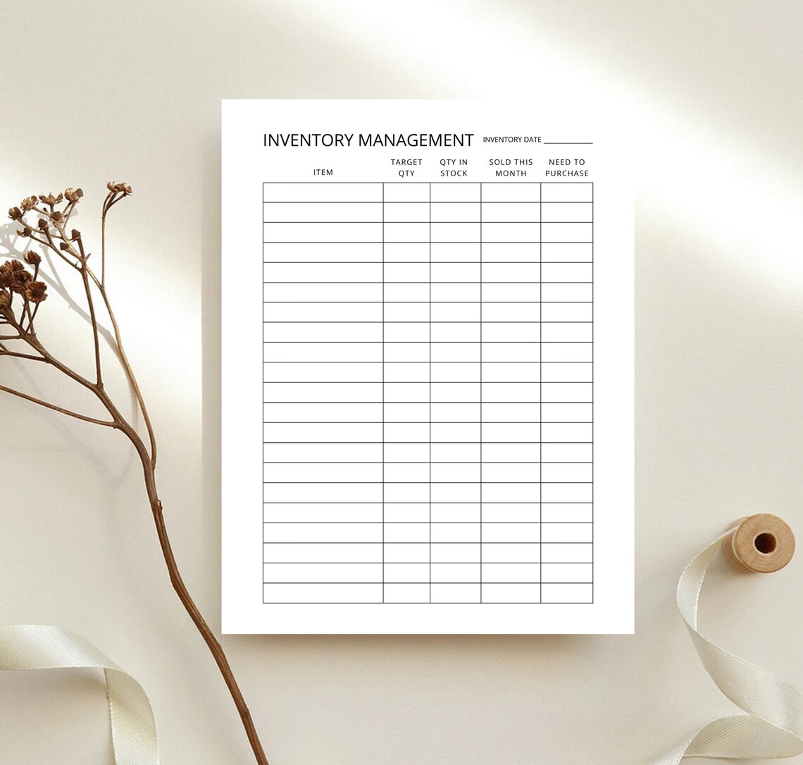 Inventory Management Form, Inventory Management Tracker, Inventory ...