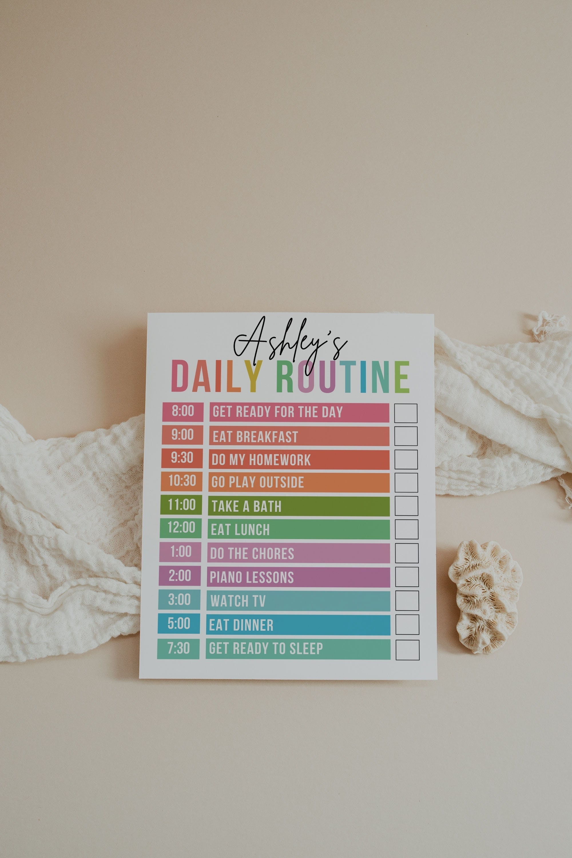 Kids Daily Routine Chart Template Checklist Chore Chart Kid - Etsy
