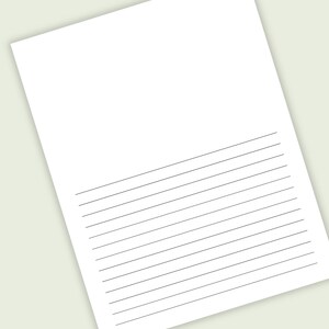 Half Sketchbook, Half Lined Blank Paper, Printable Lined Paper ...