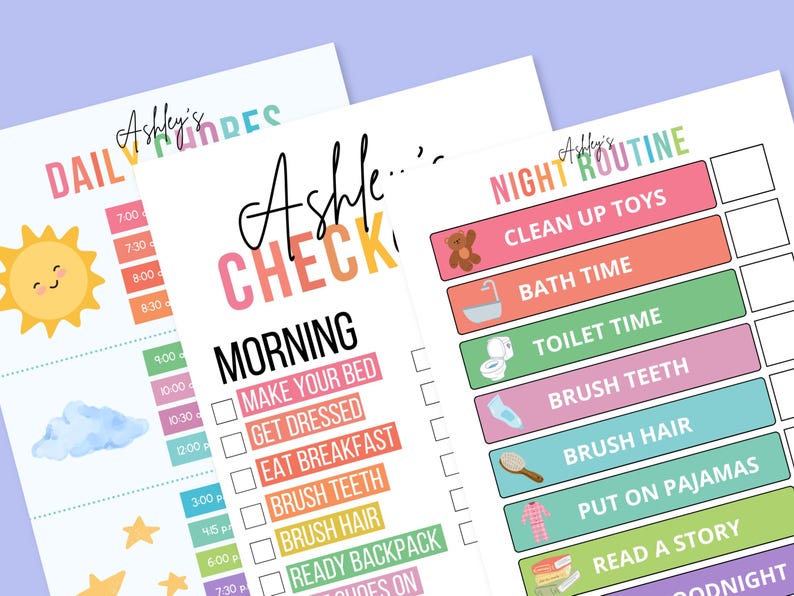 Editable Kids Chore Chart Bundle, School, Reward, Allowance, Daily ...