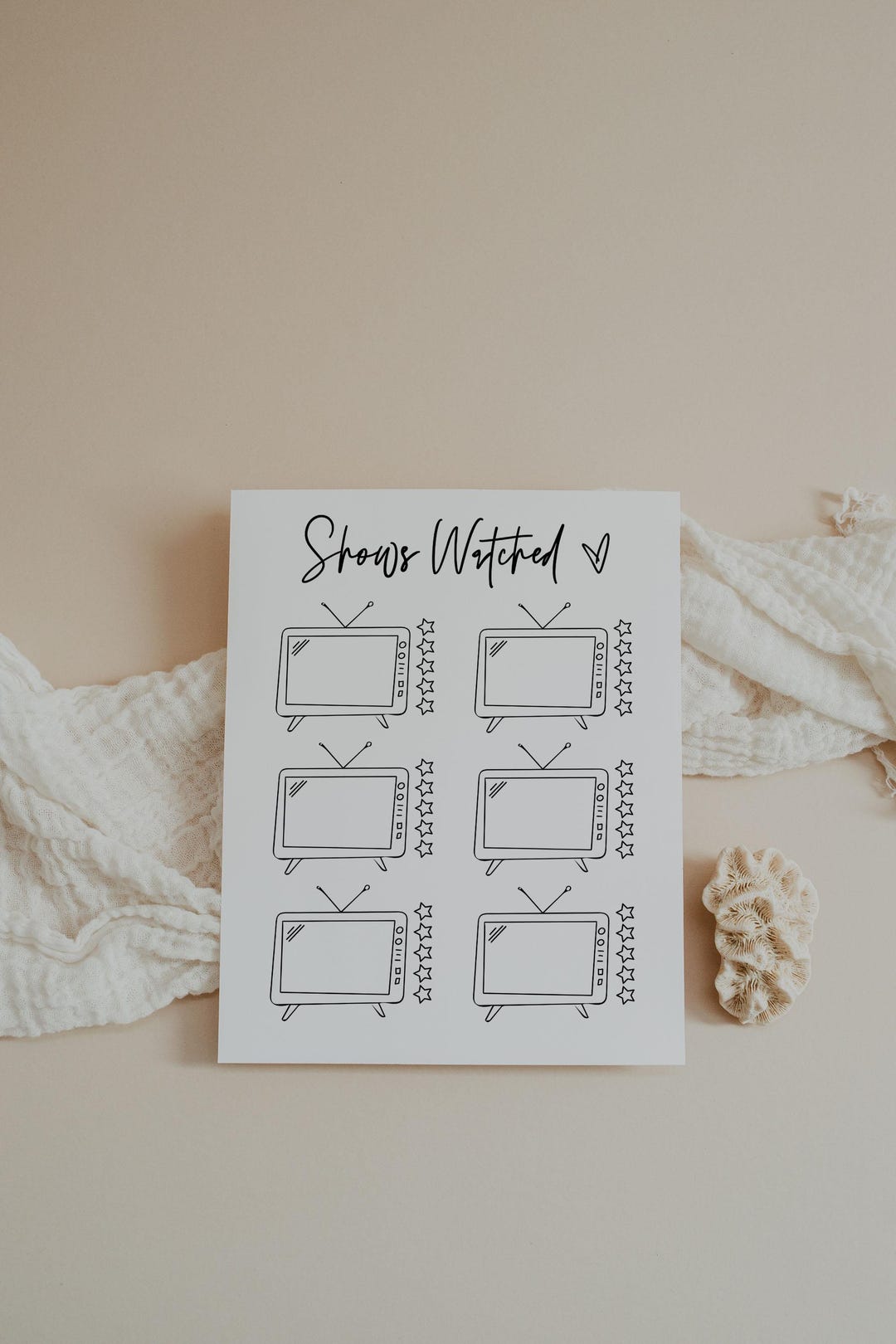 Printable Shows Watched Tracker, TV Series Log, Streaming Planner ...