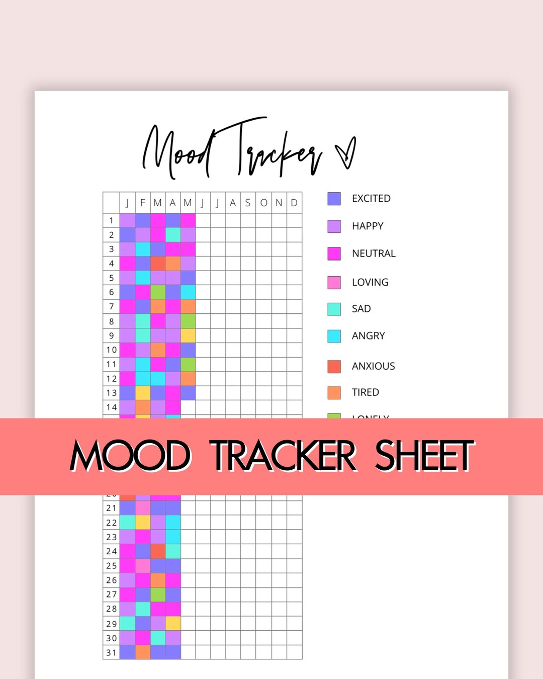 Mood Tracker, Emotions, Feelings, Mental Health, Anxiety, Self Care ...