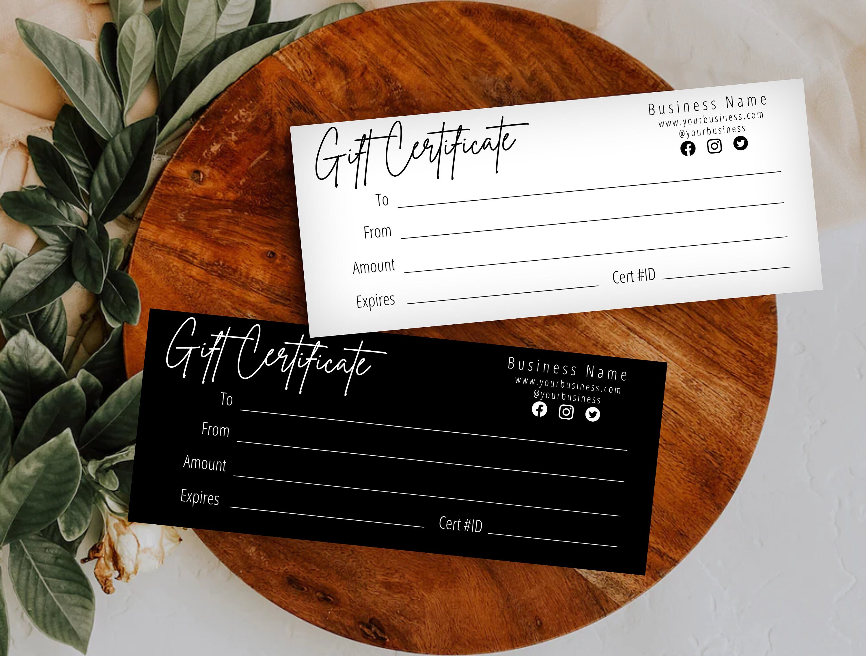 PRINTABLE EDITABLE Gift Certificate Template Small Business - Etsy