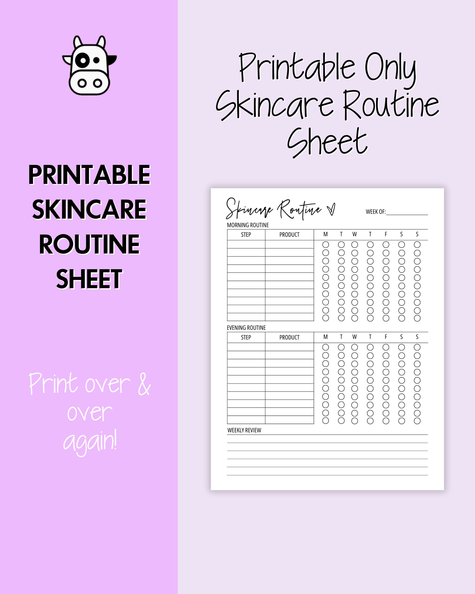 Skincare Routine Printable Self Care Morning Routine Night - Etsy