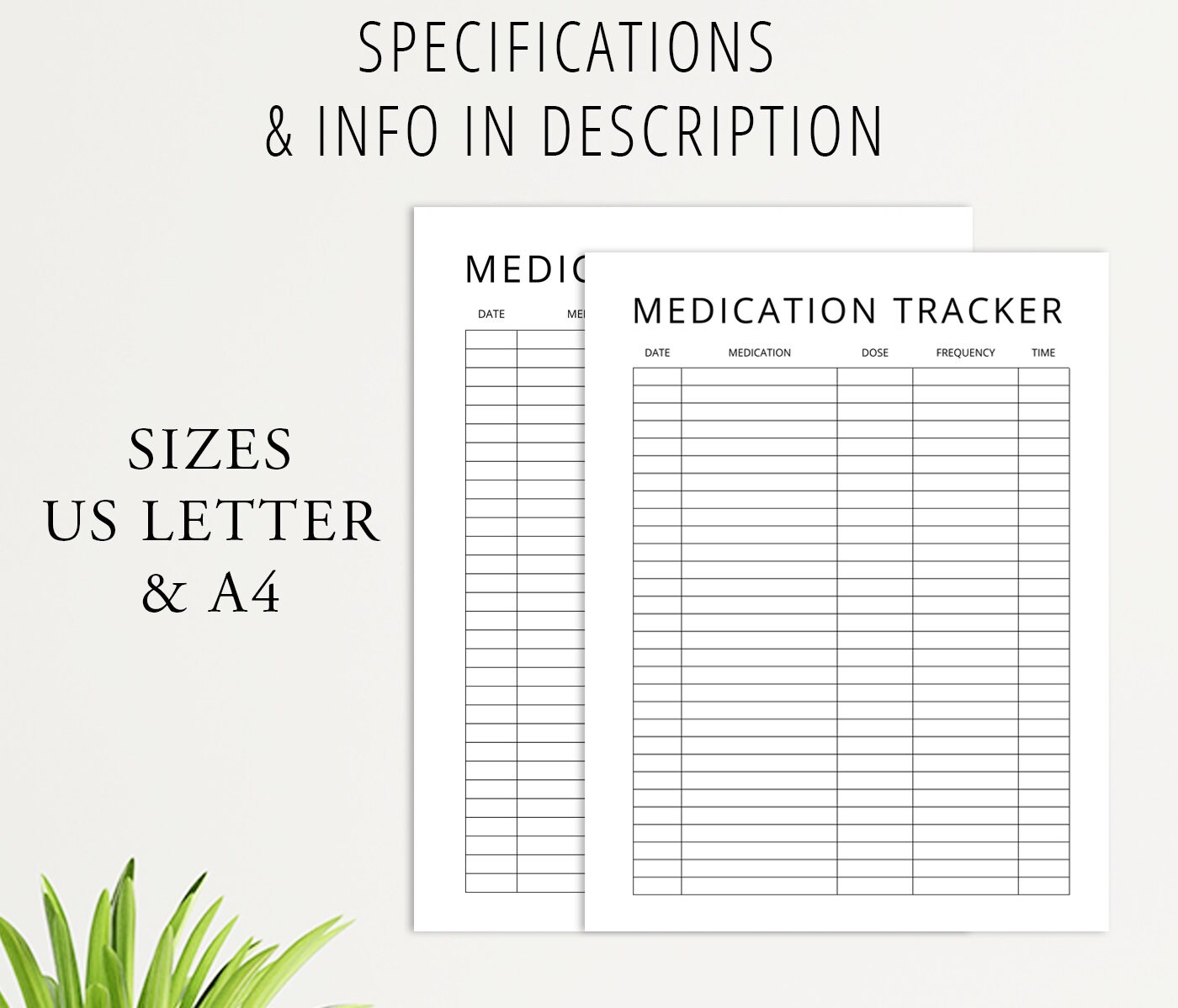 Medication Tracker Medication Log Med Tracker Medicine and - Etsy