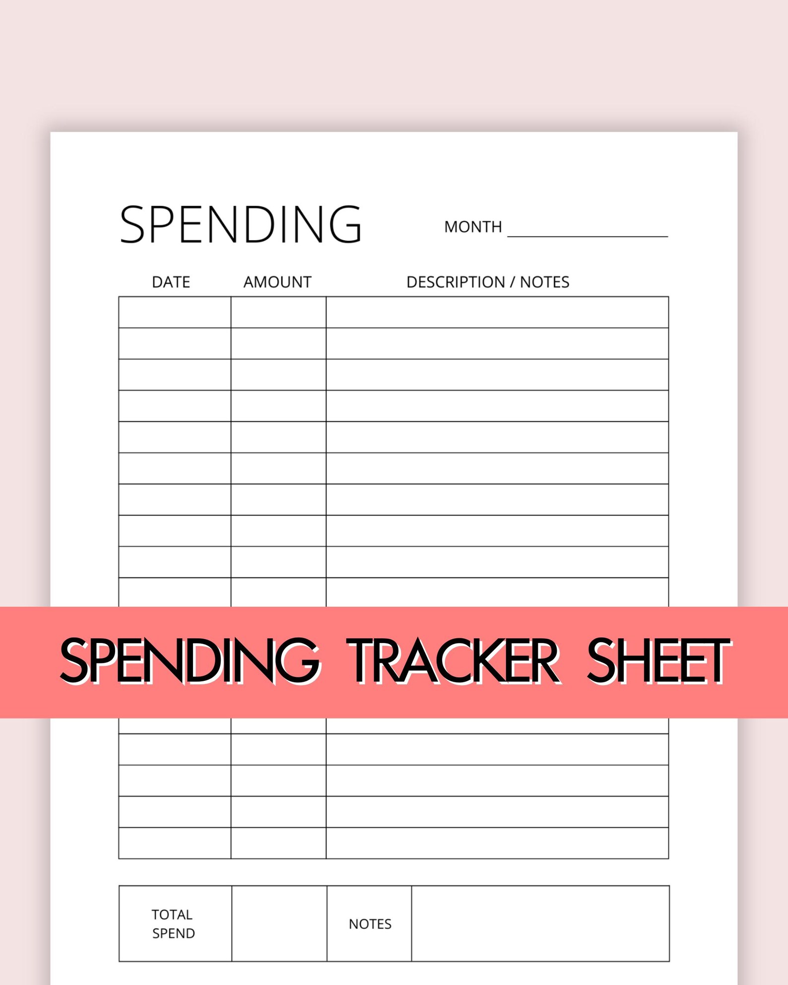 Spending Tracker Sheet, Expense, Personal Finance, Budget, Income ...
