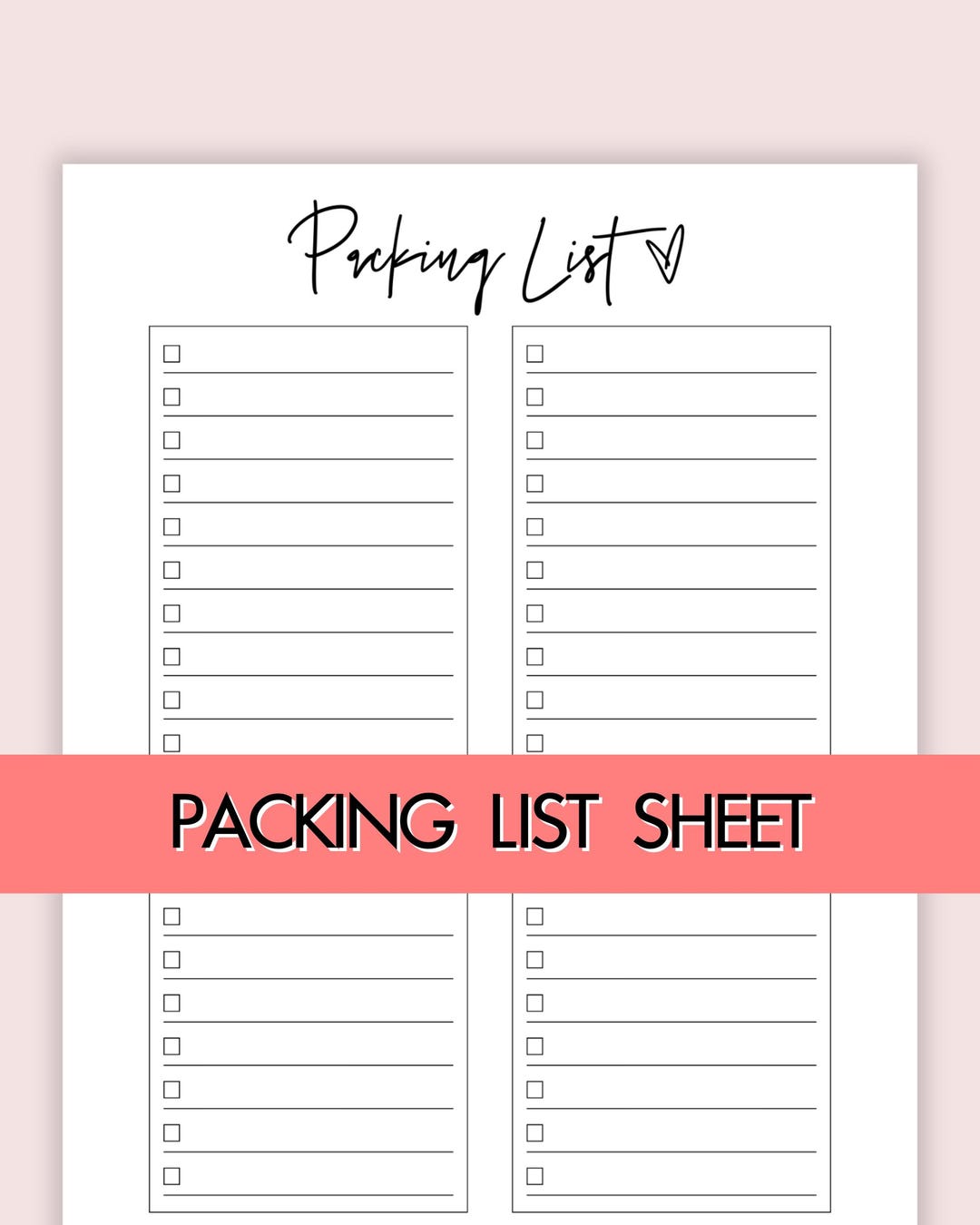 Packing List Tracker, Checklist, Essentials, Luggage, Travel, Vacation ...