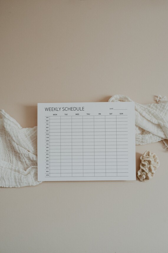 Printable Weekly Schedule Weekly Planner Weekly Plan - Etsy