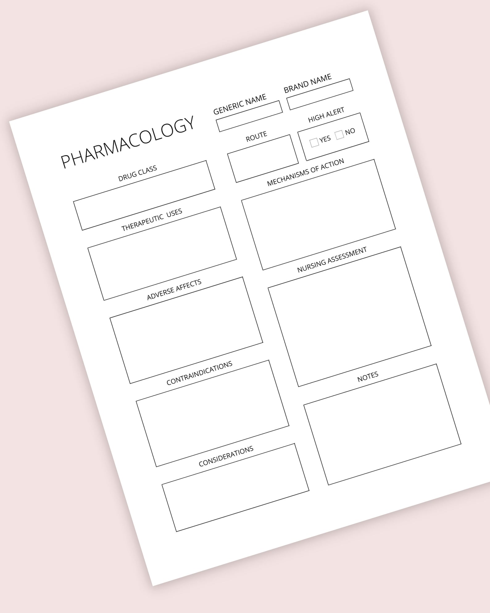Printable Pharmacology Sheet Nursing Student Nurse Study - Etsy