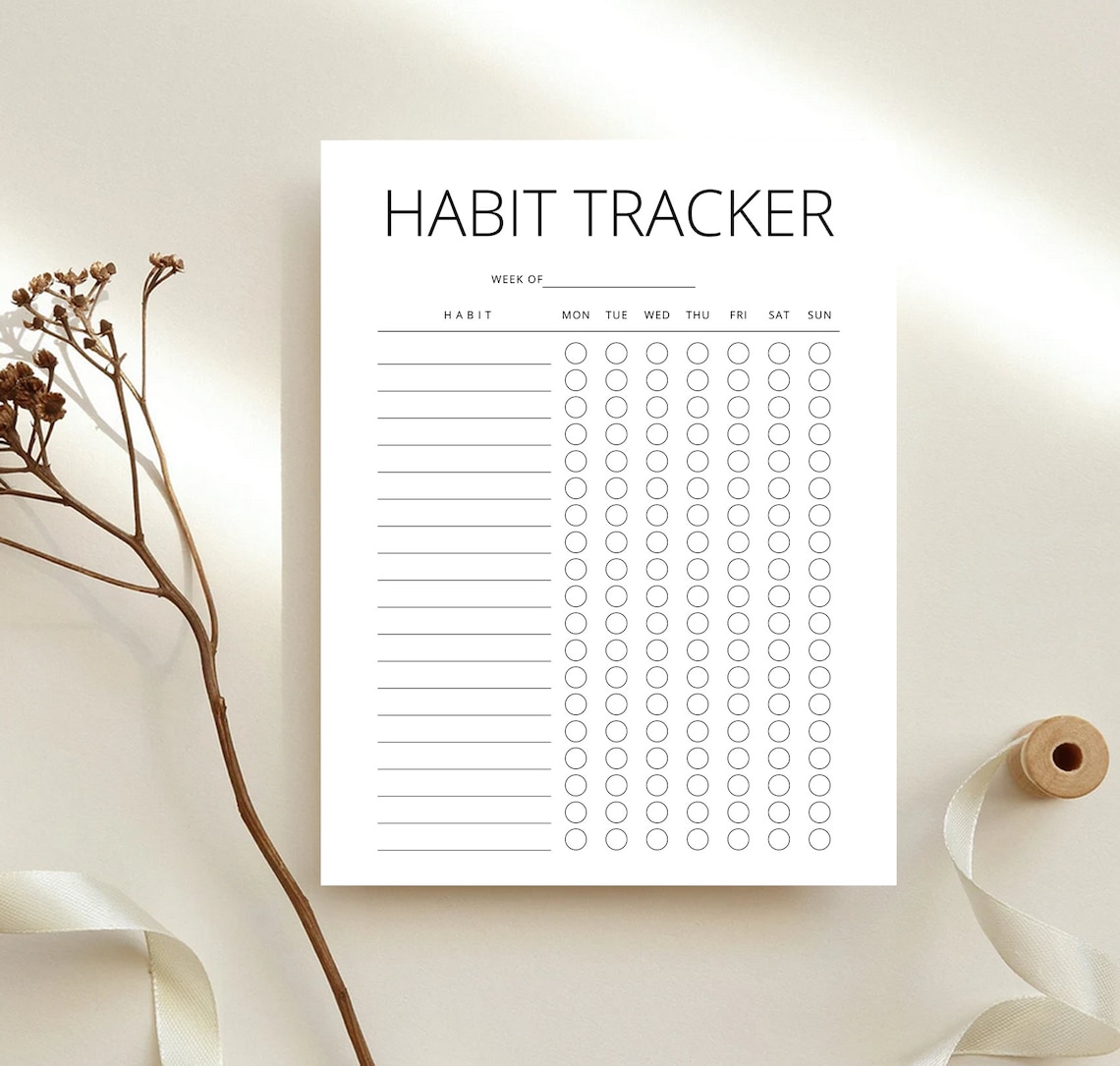 Weekly Habit Tracker Routine Tracker Planner Minimalist 7 - Etsy