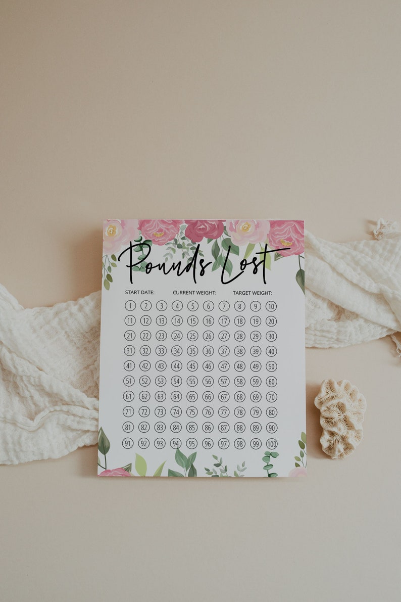 Weight Loss Tracker, 100 Lbs, Weightloss Journal, 100 Pound Lost ...