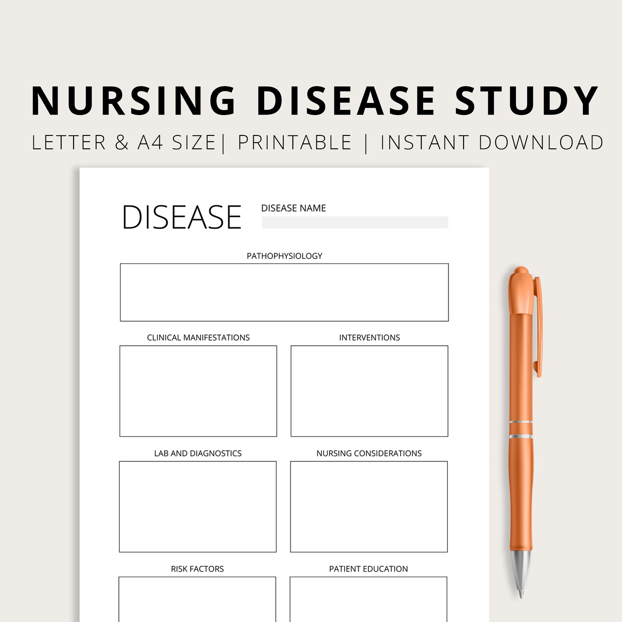 Printable Nursing Student Disease Process Student Nurse - Etsy