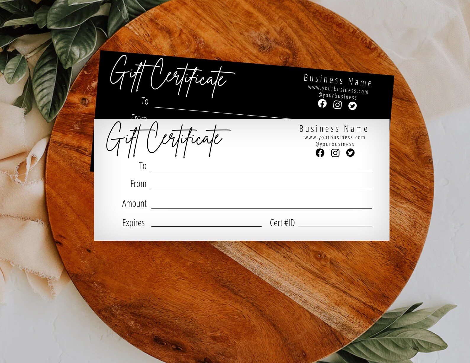 PRINTABLE EDITABLE Gift Certificate Template Small Business - Etsy