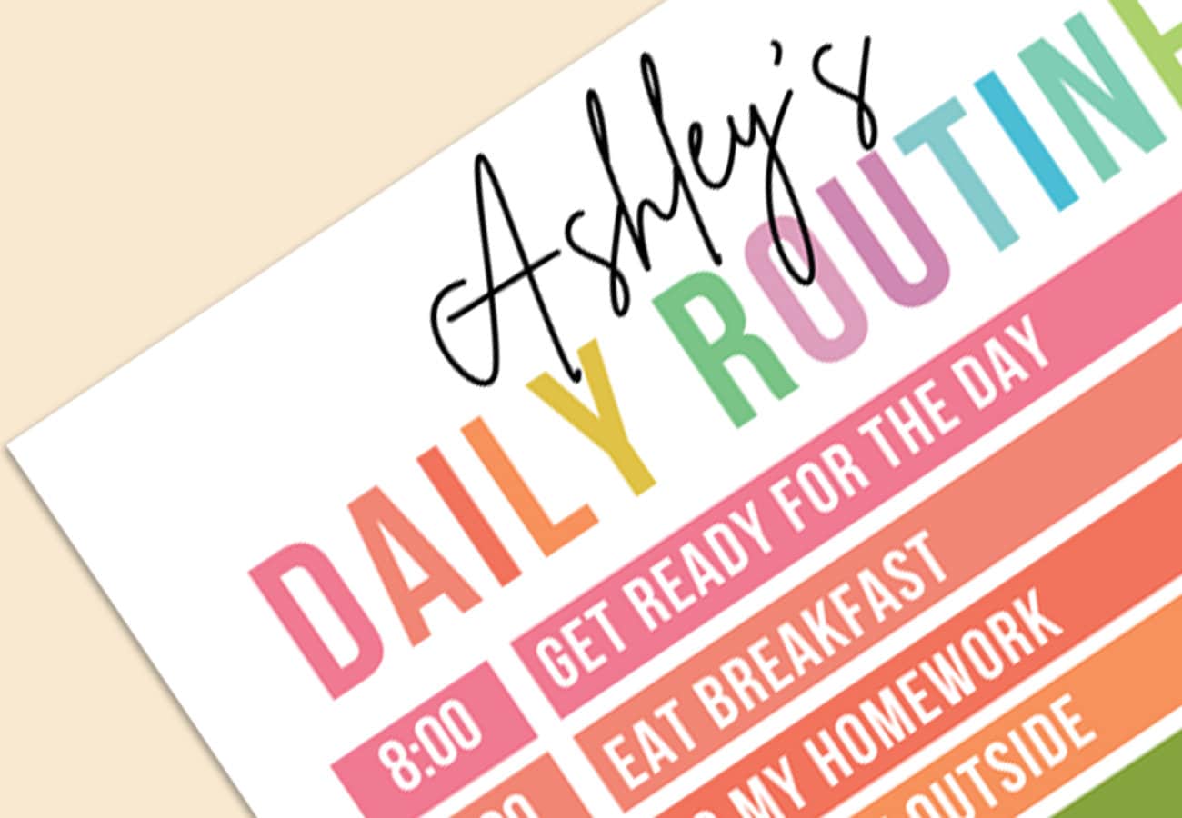 Kids Daily Routine Chart Template Checklist Chore Chart Kid - Etsy