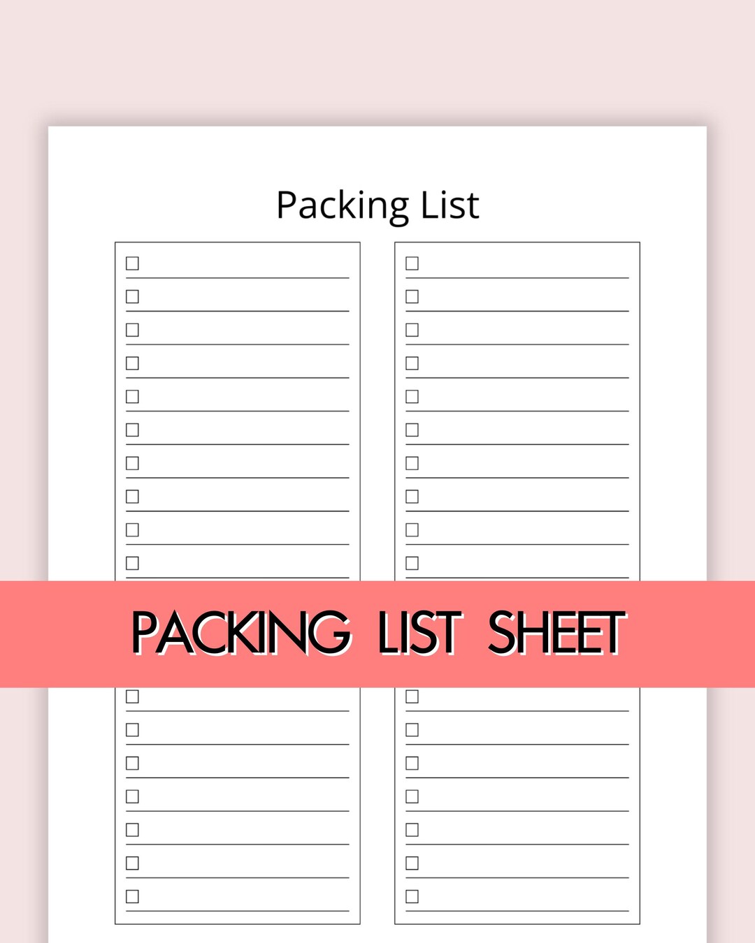 Packing List Tracker, Checklist, Essentials, Luggage, Travel, Vacation ...