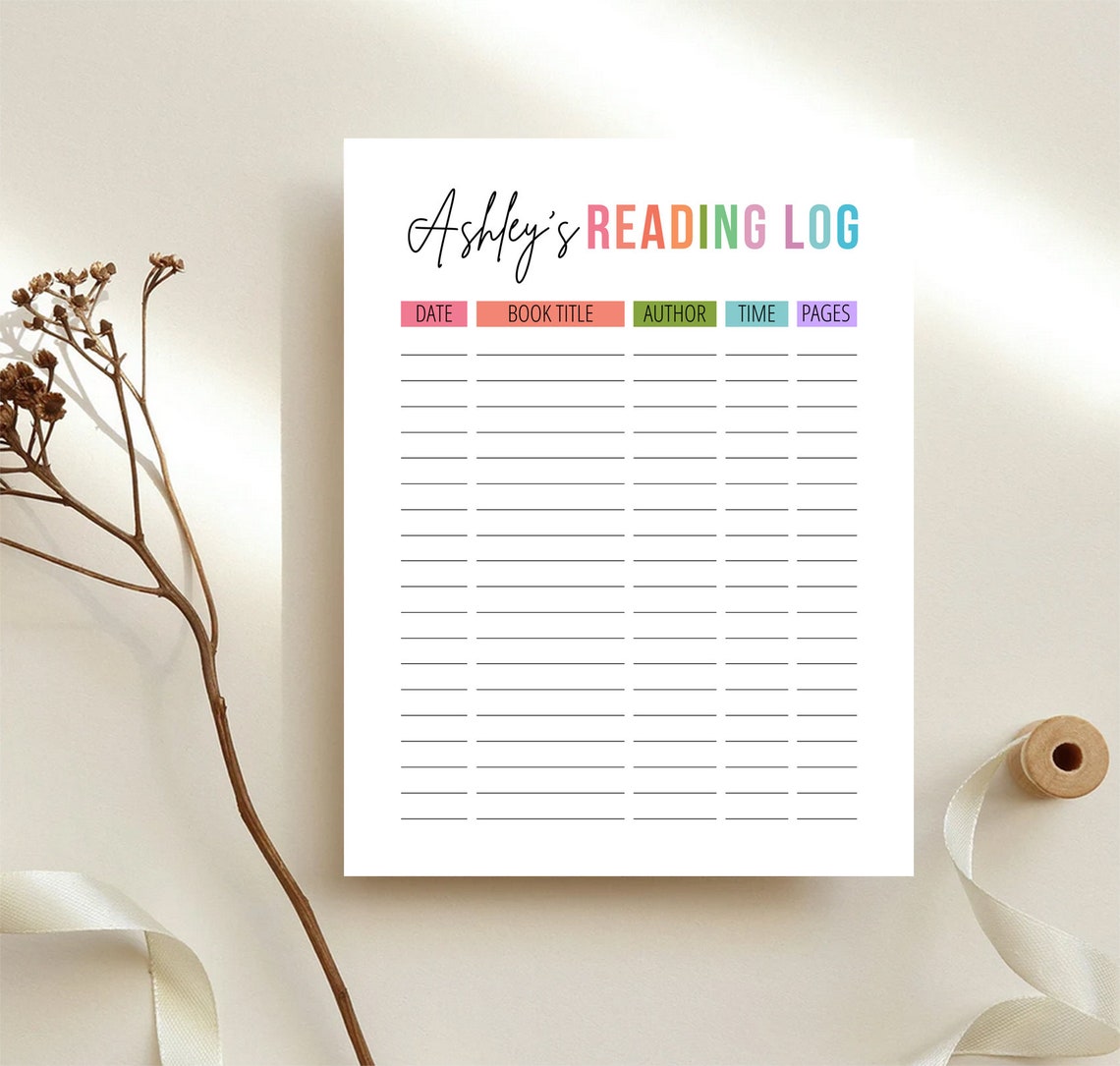 EDITABLE PRINTABLE Kids Reading Log Template Book Tracker | Etsy