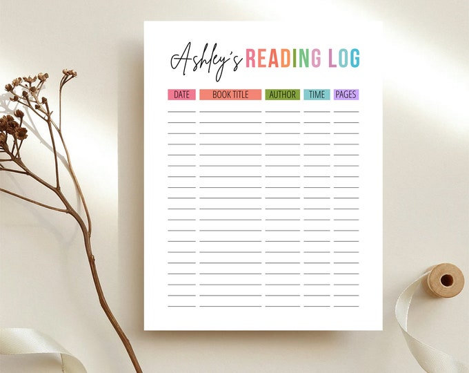 EDITABLE PRINTABLE Kids Reading Log Template Book Tracker - Etsy