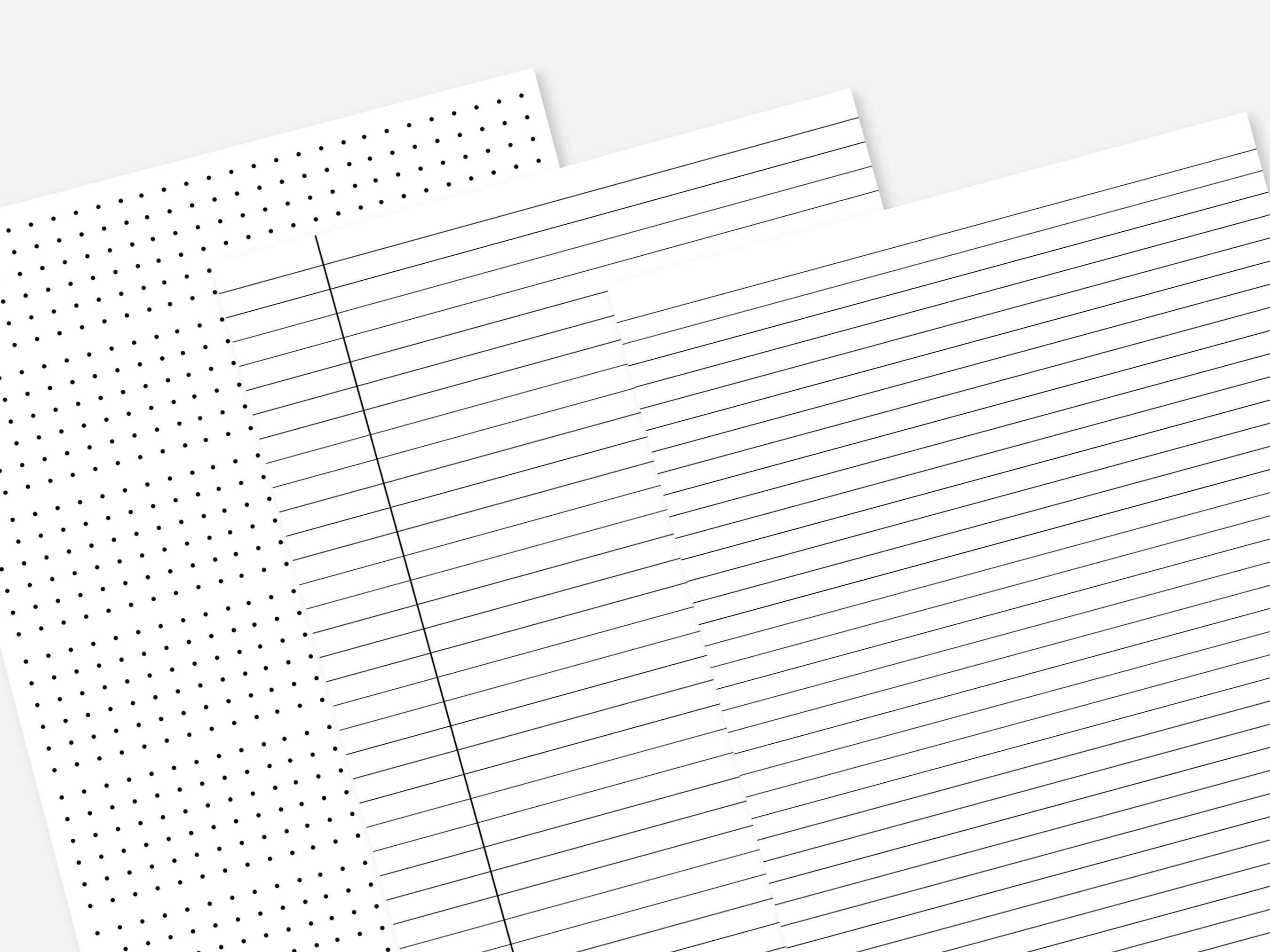 100+ Lined Paper Bundle, Notebook, Pages, Writing, Journal, Notes, Wide ...