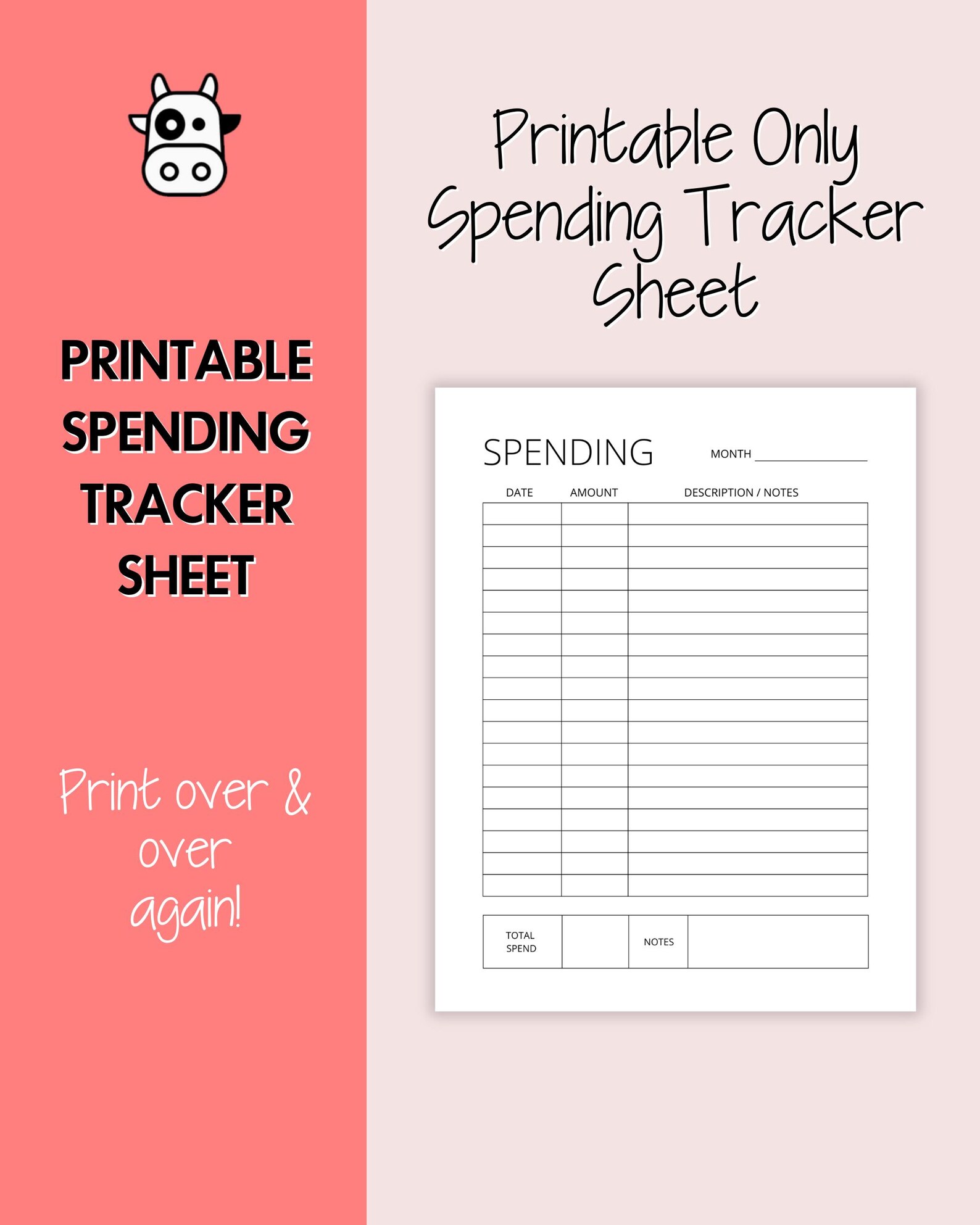 Spending Tracker Sheet, Expense, Personal Finance, Budget, Income ...