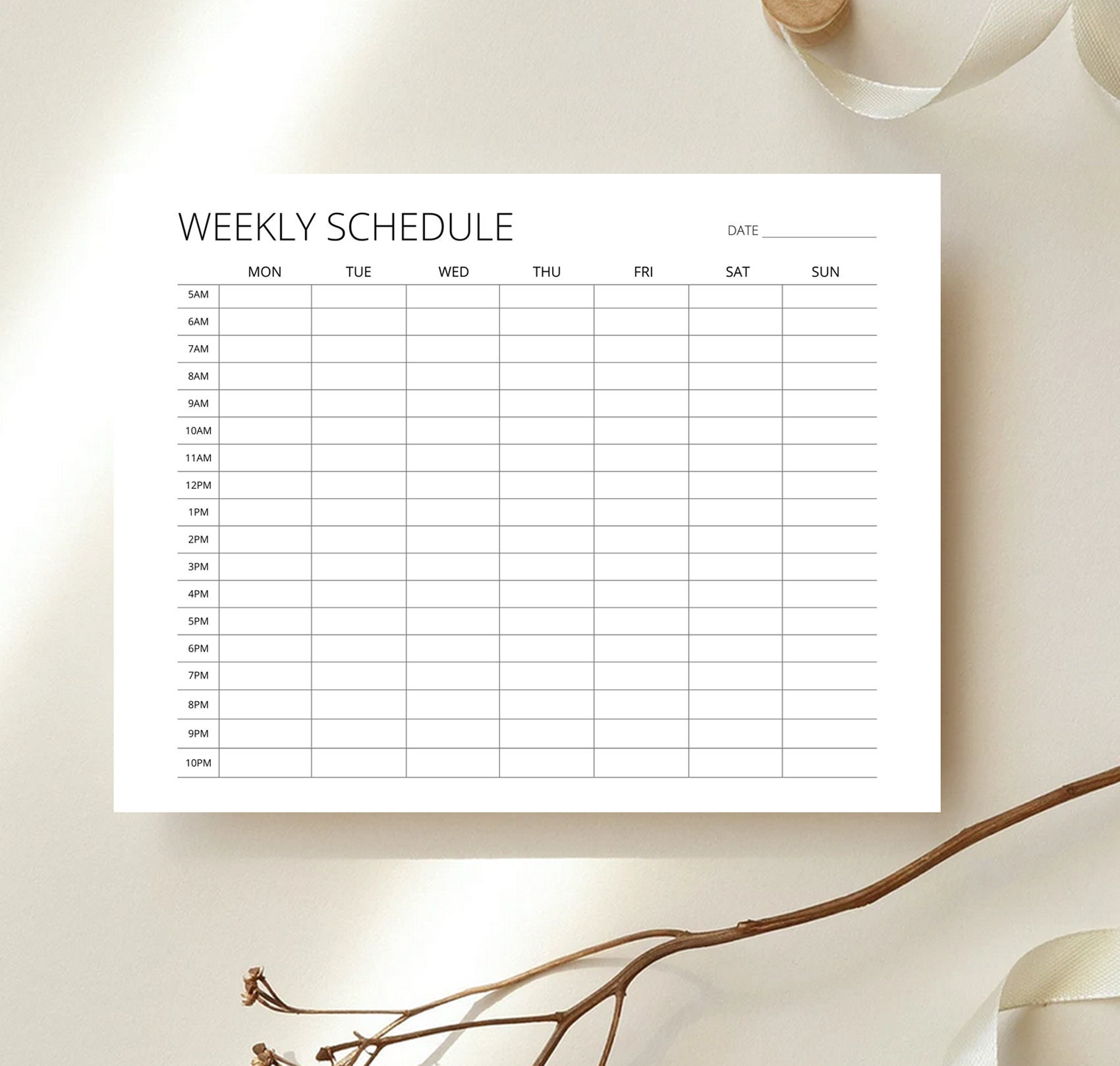 Printable Weekly Schedule, Weekly Planner, Weekly Plan Tracker ...