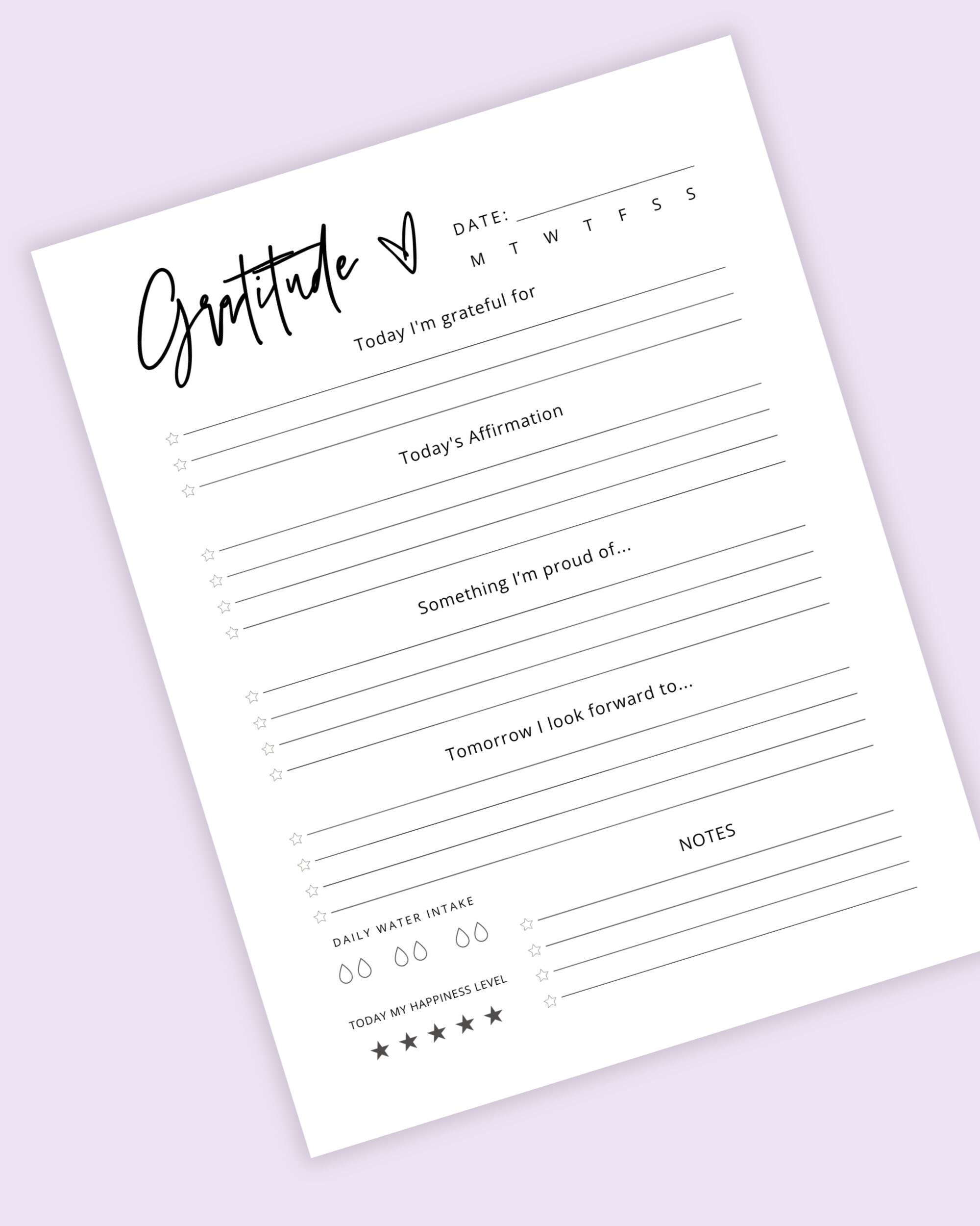 Gratitude Journal Printable Daily Gratitude Log Gratitude - Etsy