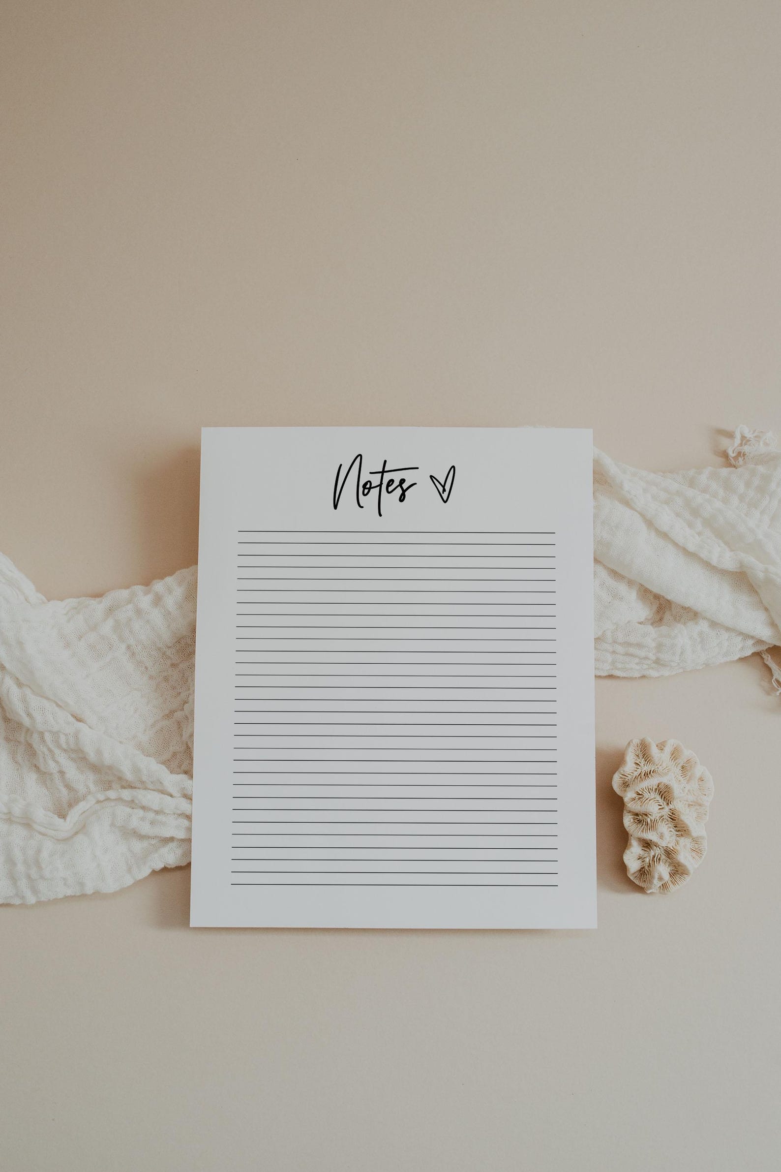 Notes Page Template, Writing Organizer, Journal Sheet, Idea Capture ...