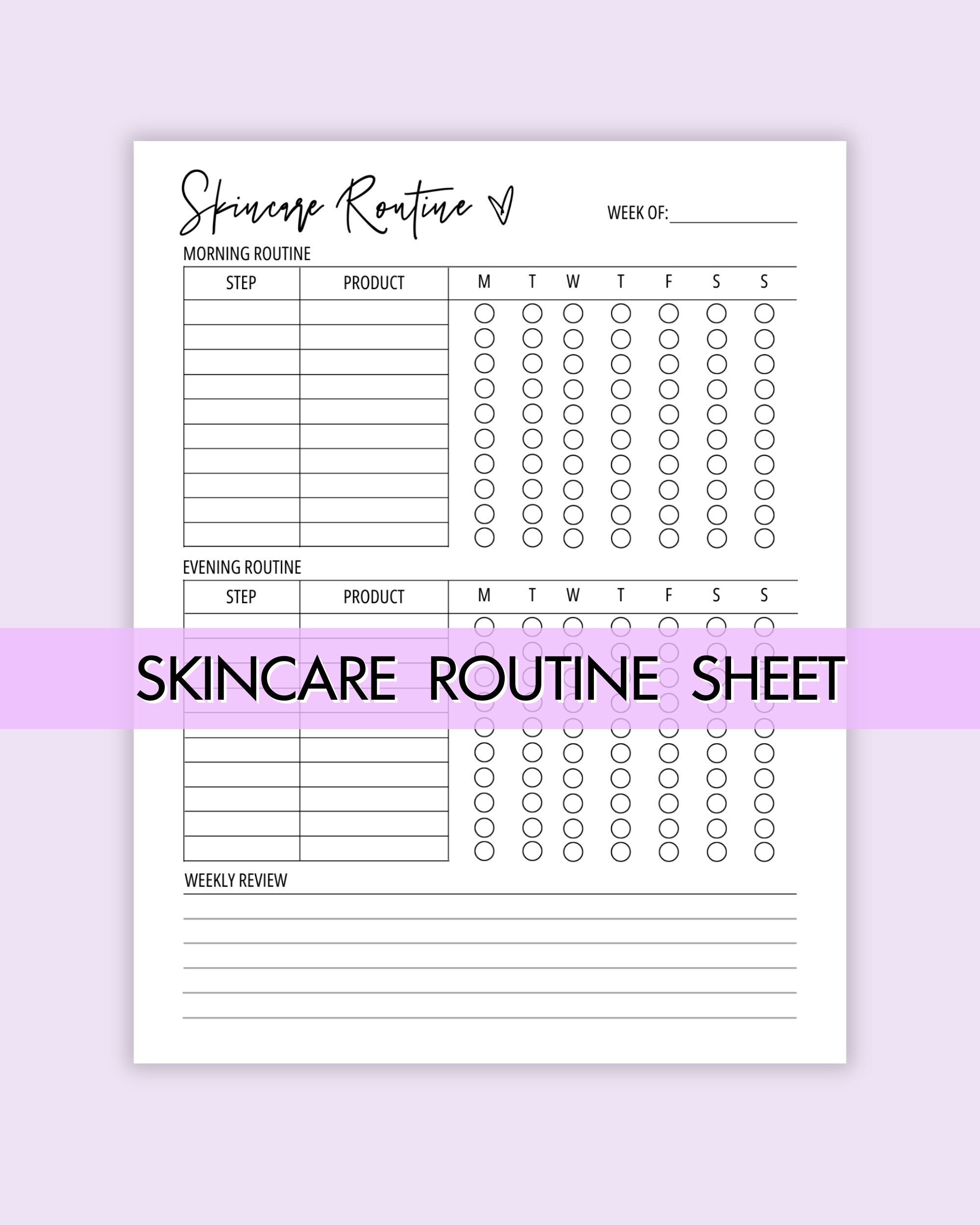 Skincare Routine Printable Self Care Morning Routine Night - Etsy