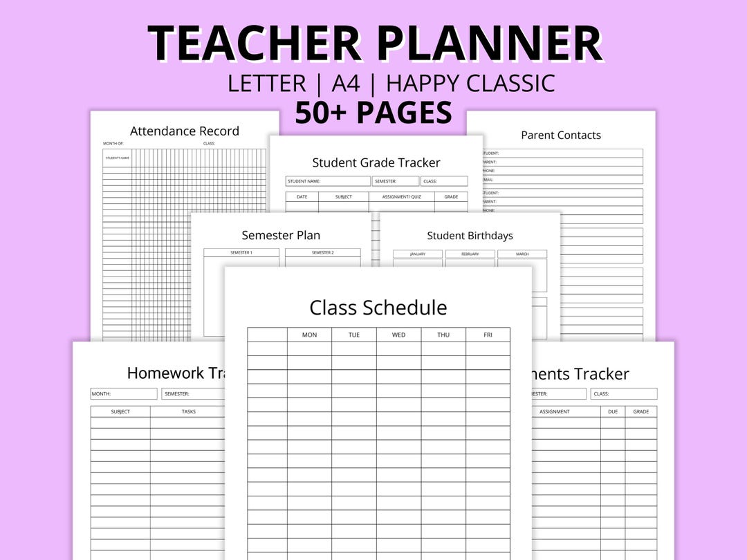 Teacher Planner Bundle, Lesson Plan, Academic Planner, Homeschool, Back ...
