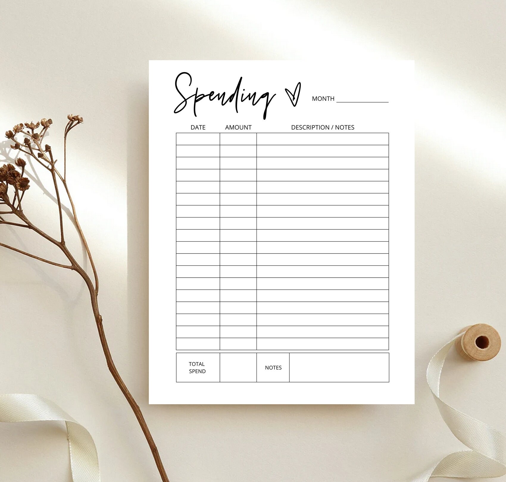 Spending Tracker Expense Tracker Purchase Log Personal - Etsy