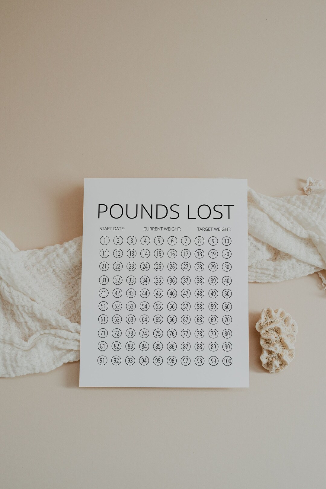 Weight Loss Tracker, 100 Lbs, Weightloss Journal, 100 Pound Lost ...