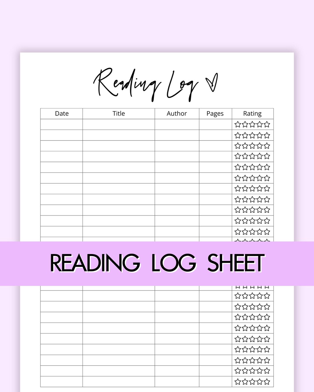 Reading Log Sheet, Book Tracker, Books to Read, Books I've Read, Book ...