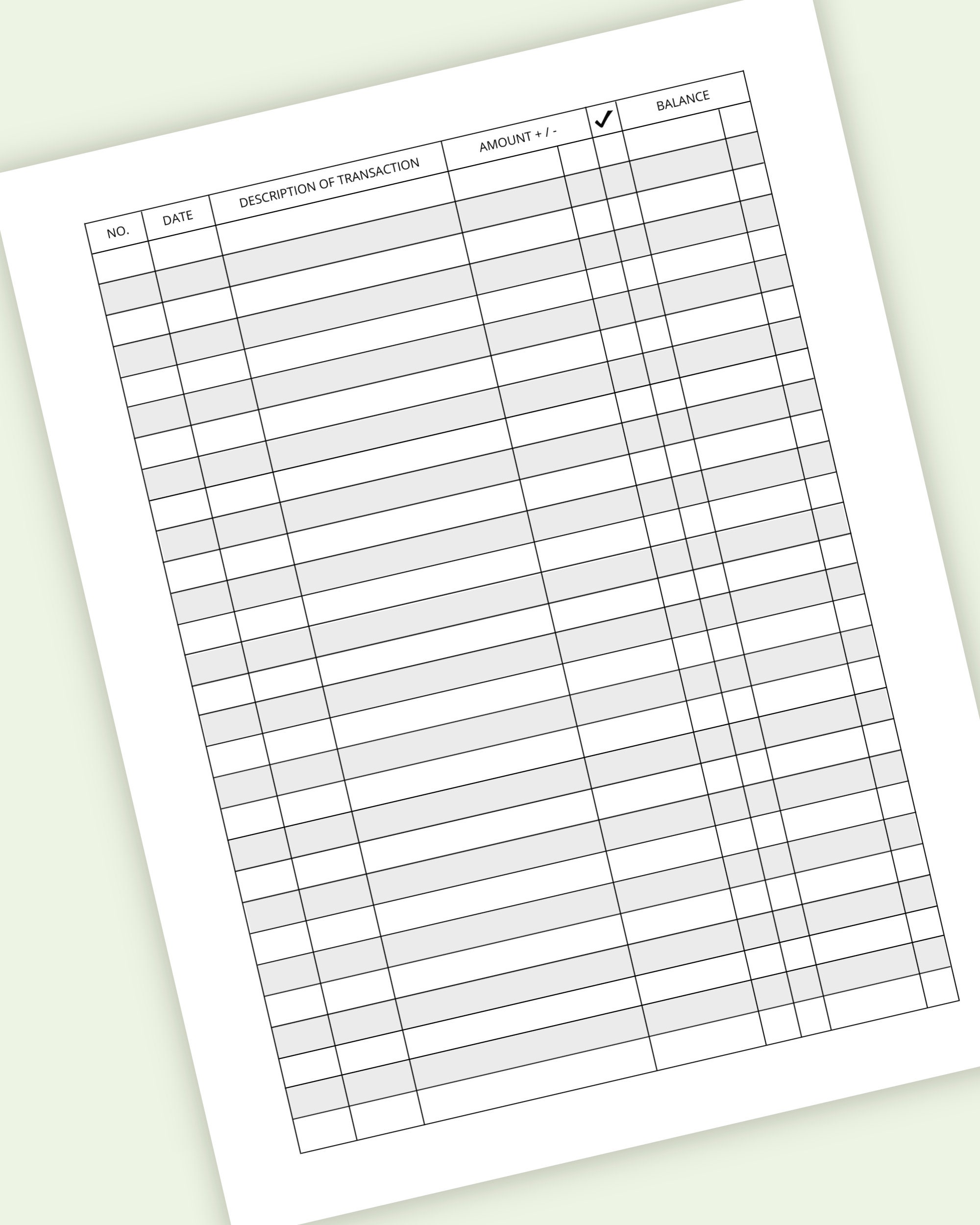 Registro de chequera imprimible Registro de cheques - Etsy España