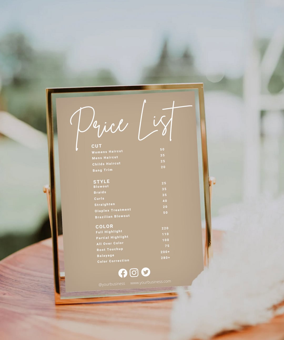 PRINTABLE EDITABLE Price List Template | Small Business Price List ...