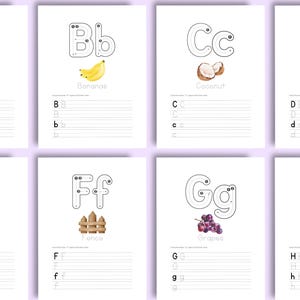 Kids Alphabet Handwriting Activity Worksheets, Tracing Practice, ABC ...