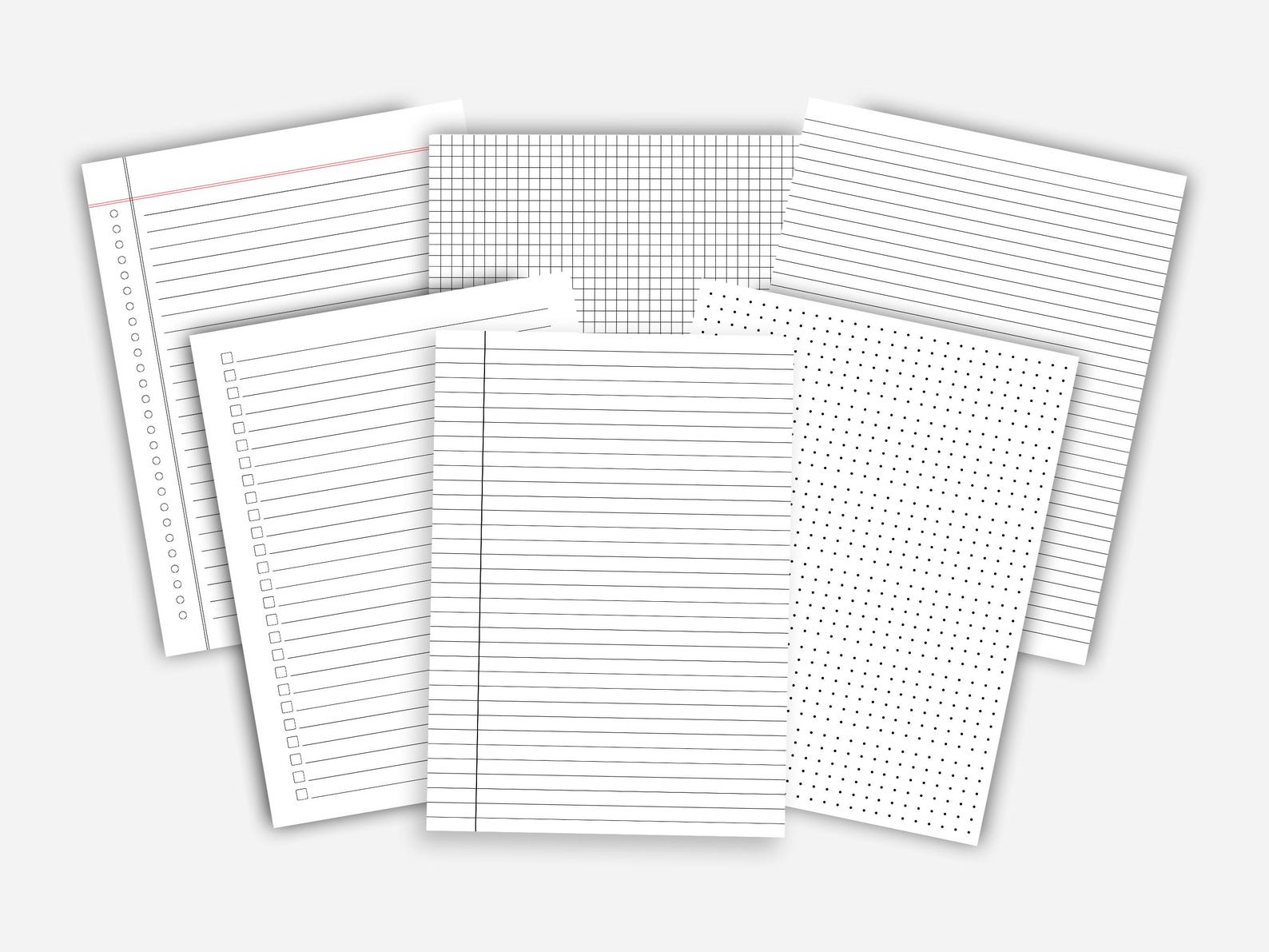 100+ Lined Paper Bundle, Notebook, Pages, Writing, Journal, Notes, Wide ...