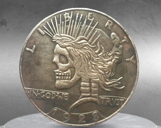 Hobo Coin Skull Liberty Morgan American Custom Coin Peace Dollar - Etsy
