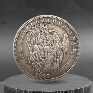 Hobo Coin Angel Demon Good and Bad Heaven Hell Reflection American ...
