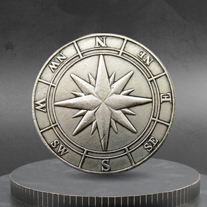 Hobo Coin Compass of the World Direction North South American Custom Coin Dollar - Etsy
