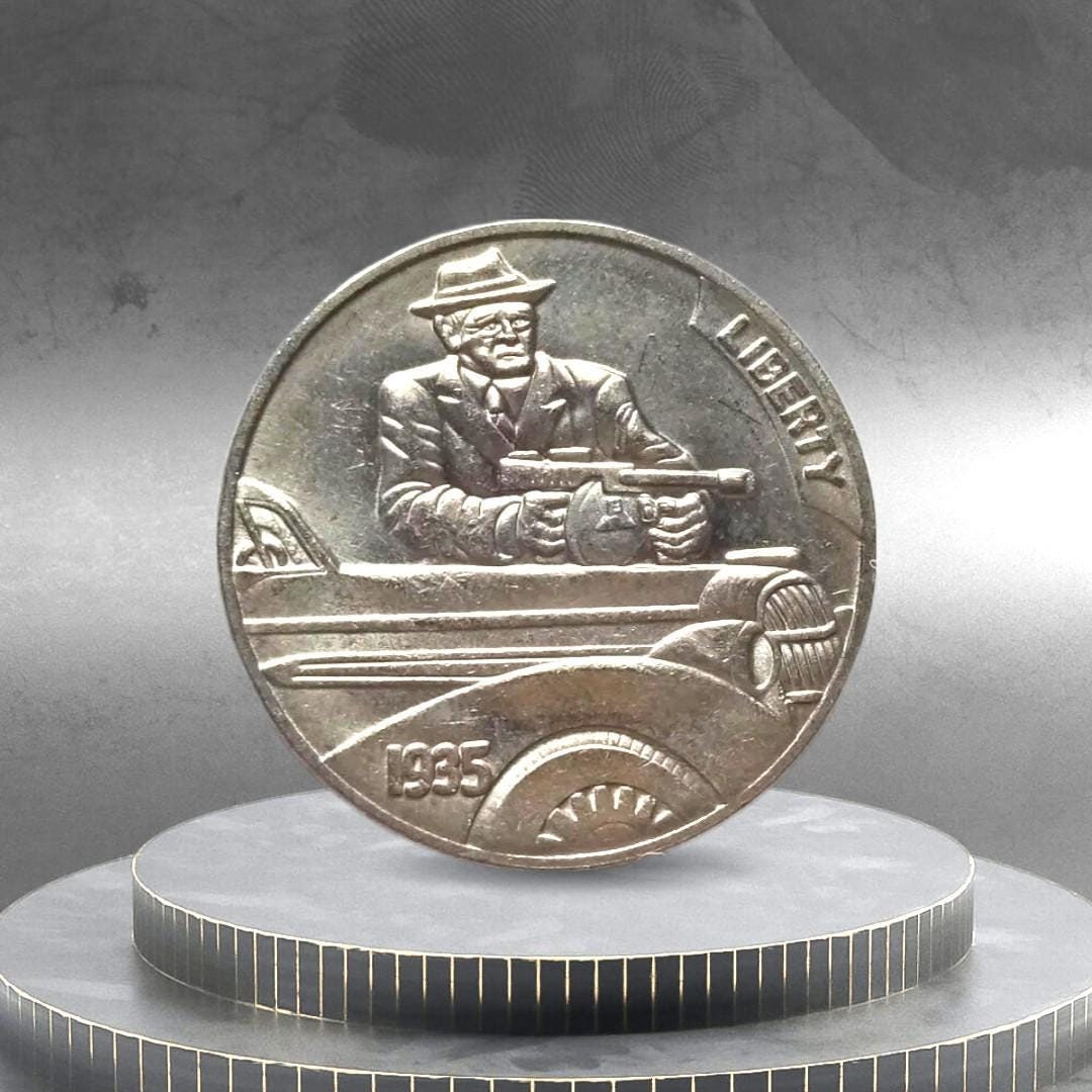 Hobo Coin Old Gangster Mafia With Tommy Gun Vintage Custom American ...