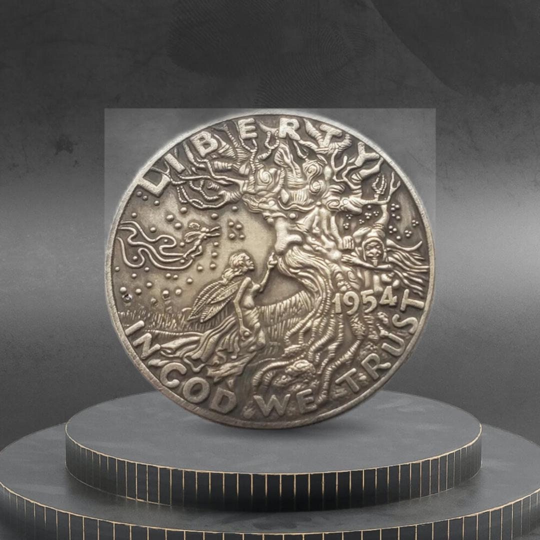 Hobo Coin Fairy Girl of the Forest Talking to Tree of Life American ...