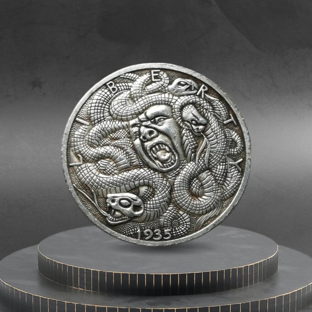 Hobo Coin Medusa Greek Goddess Snake Hair Art American Custom Coin Half ...